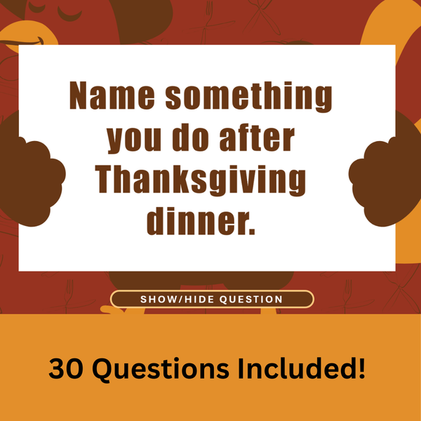 Thanksgiving Feud PowerPoint Game – 30 Rounds for Family Fun – Your ...