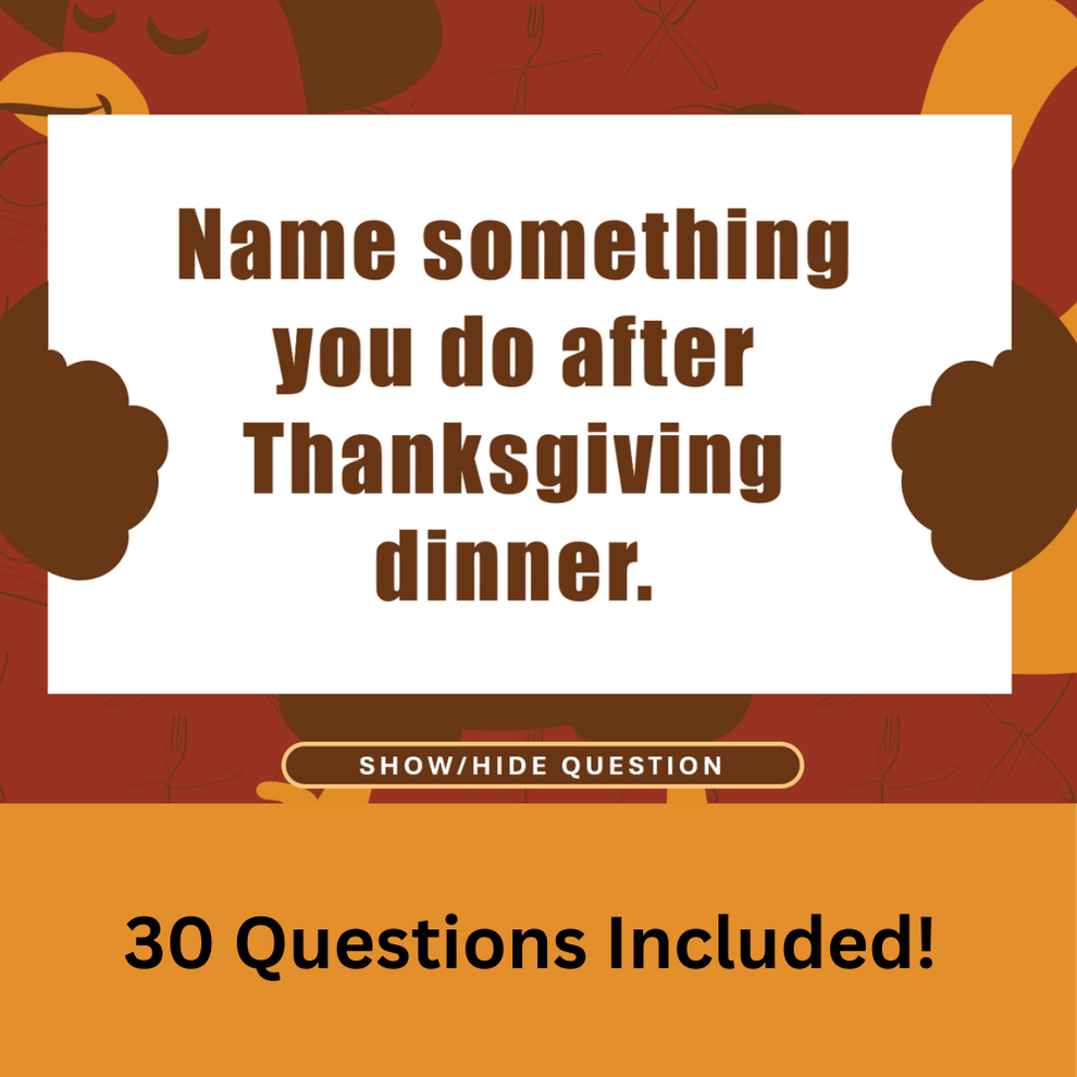 Thanksgiving Feud PowerPoint Game – 30 Rounds for Family Fun – Your ...